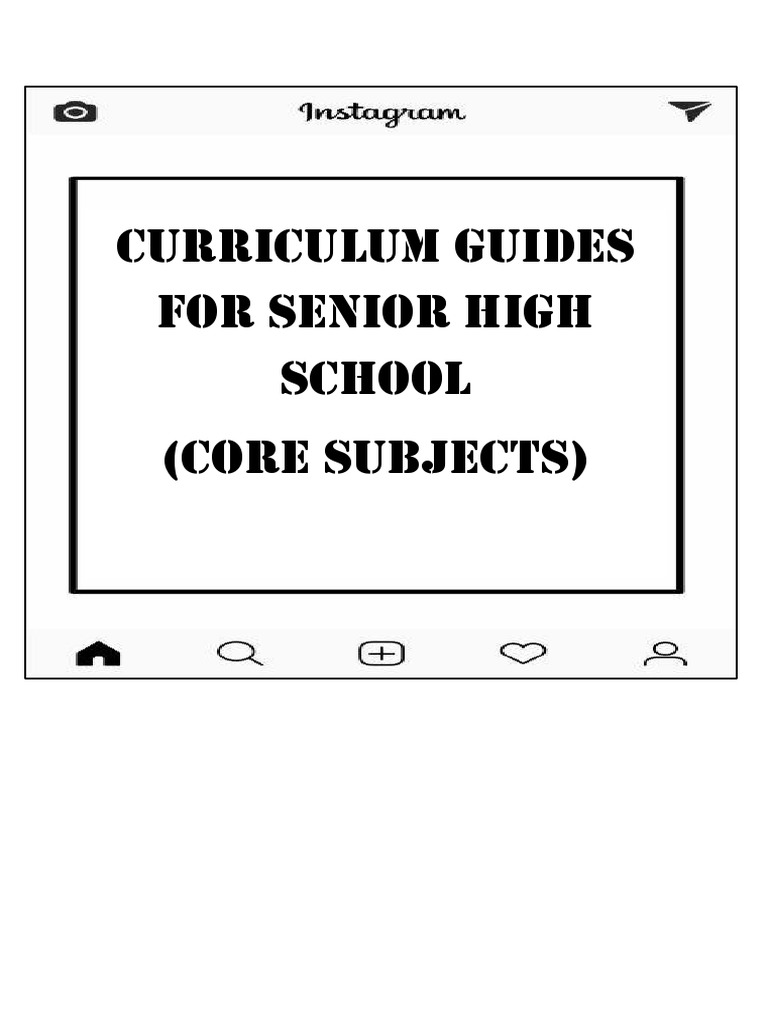 Curriculum Guides For Senior High School (Core Subjects) | PDF