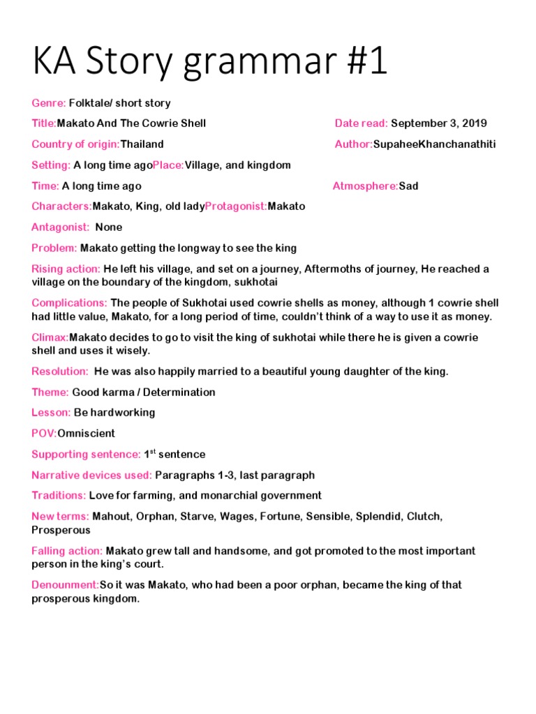 Story Grammar | PDF | Narration