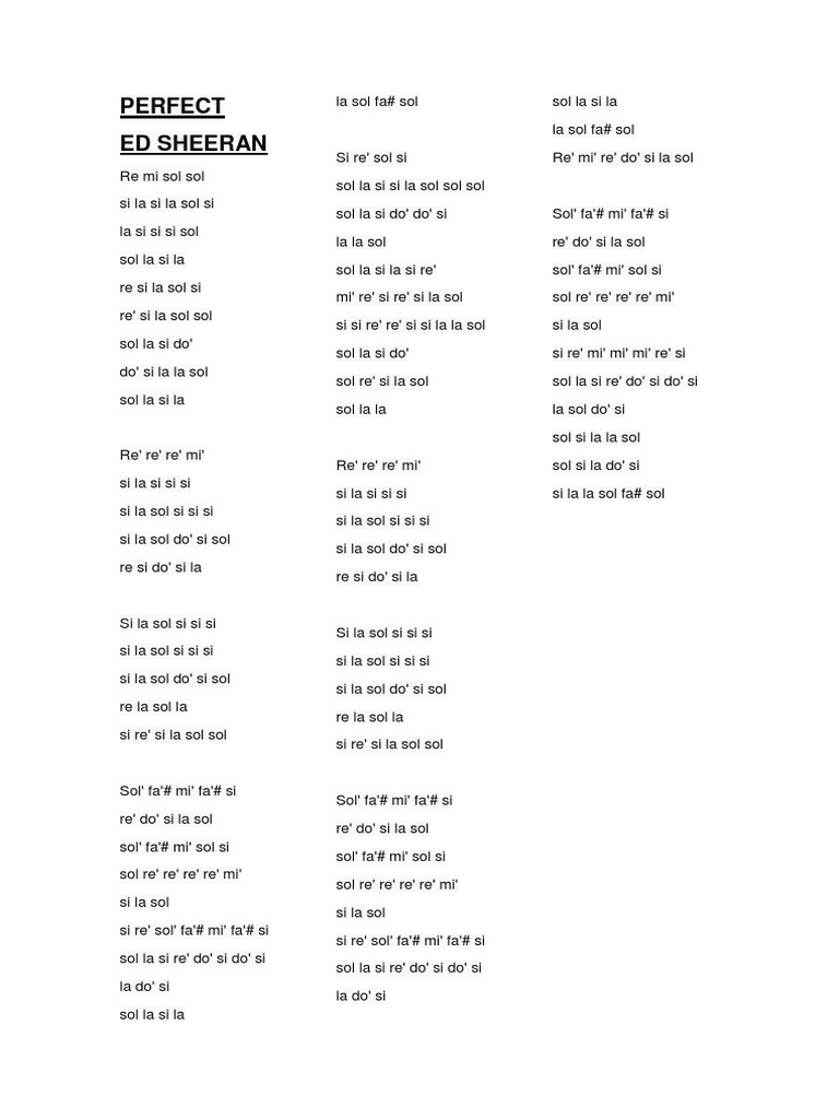 Perfect | PDF | Melodía | Composiciones Musicales