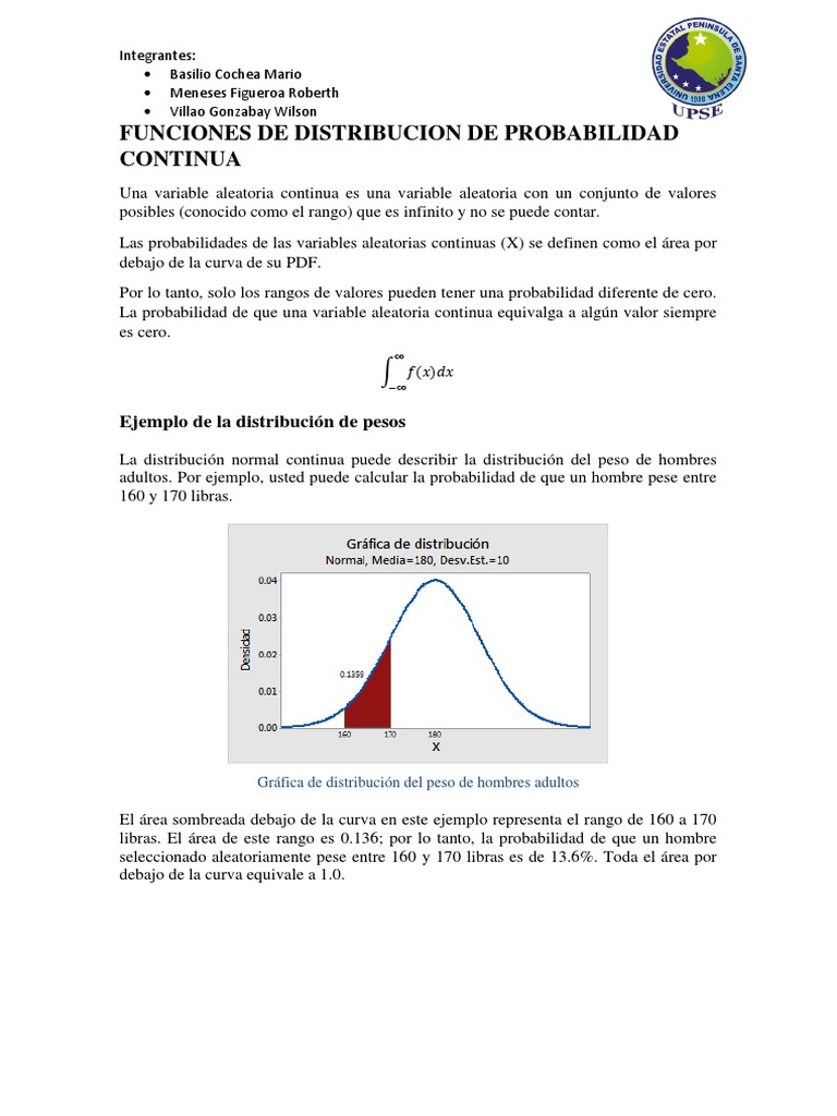 Funciones de Distribucion de Probabilidad Continua | PDF | Distribución de probabilidad ...