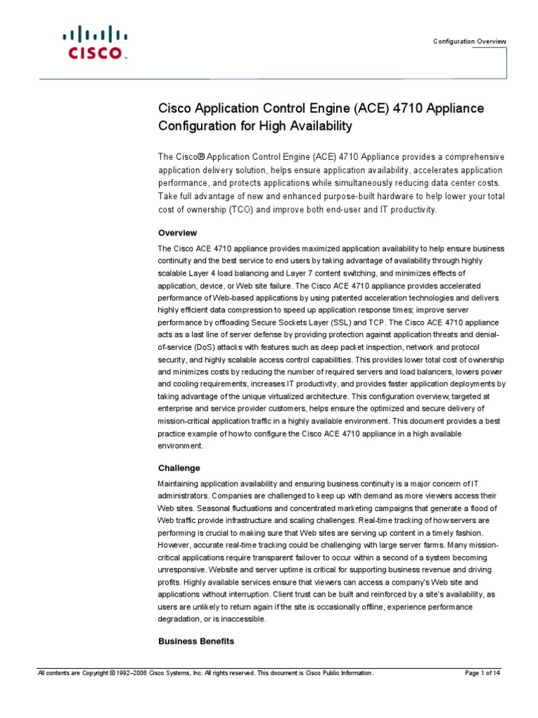 ACE 4710 HA Configuration | PDF | Computer Network | Network Switch