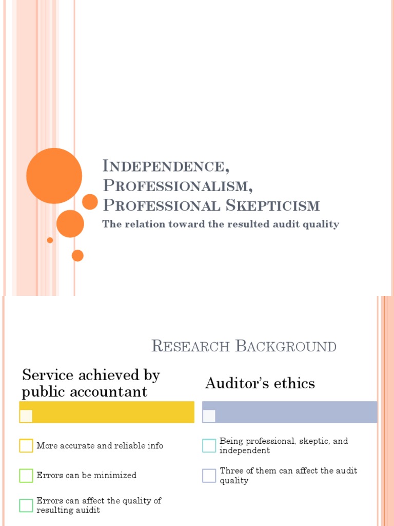 Independence, Professionalism, Professional Skepticism - The Relation ...