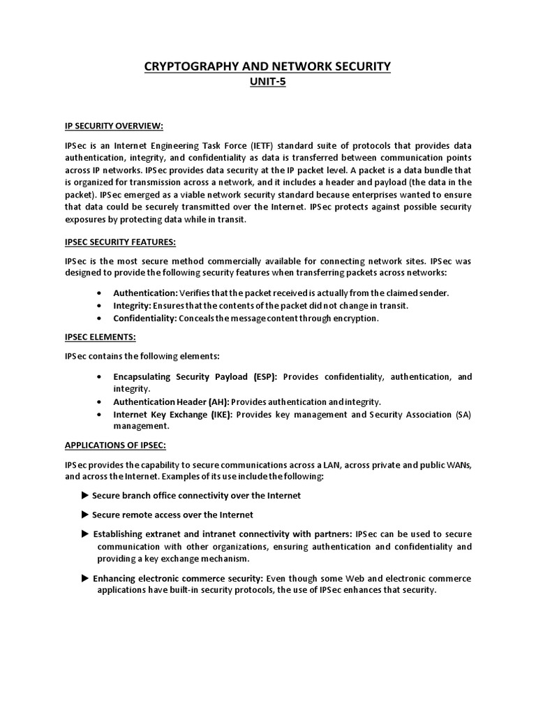 Cryptography and Network Security: UNIT-5 | PDF | Transmission Control ...