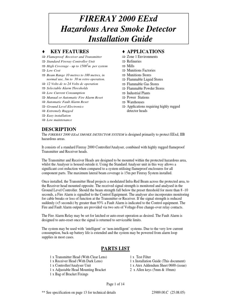 Fire Ray Beam Detector Guide | PDF | Relay | Electrical Wiring