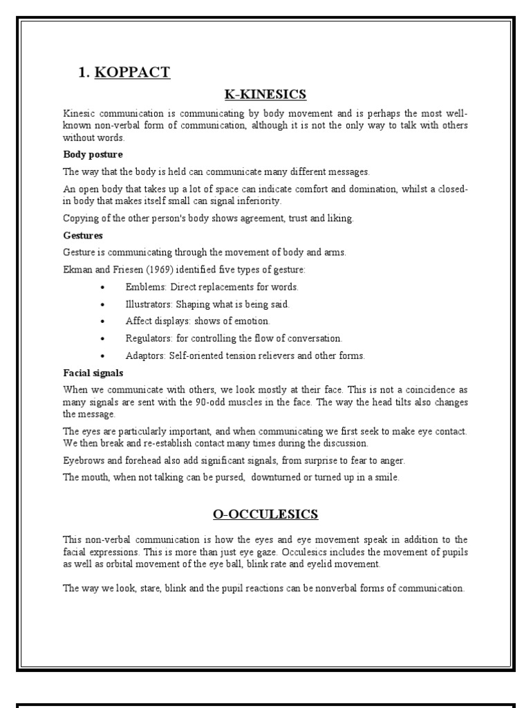 KOPPACT | PDF | Nonverbal Communication | Human Communication
