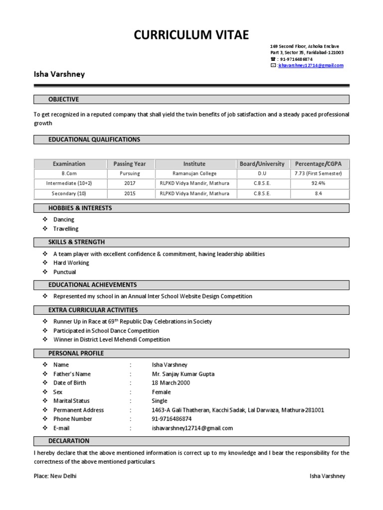 Isha CV | PDF | Learning | Behavior Modification