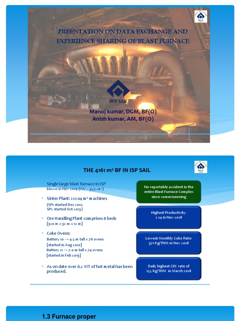 5 - IISCO Steel Plant, SAIL - Data Sharing | PDF | Blast Furnace ...