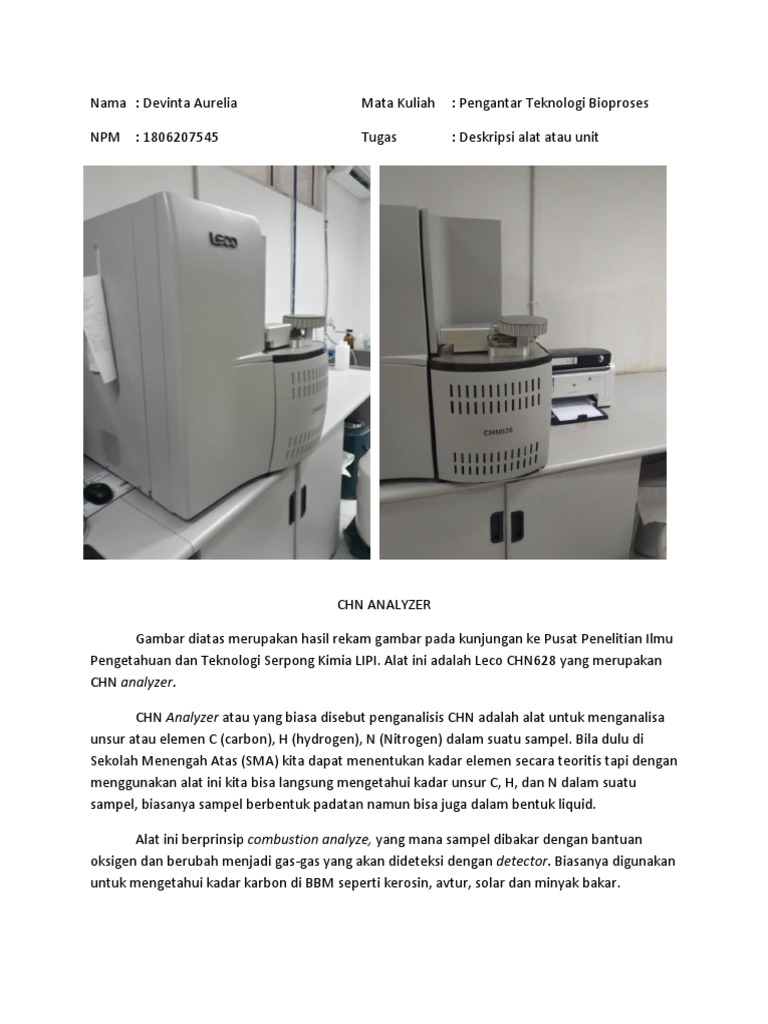 Analisis CHN dengan Leco CHN628 | PDF