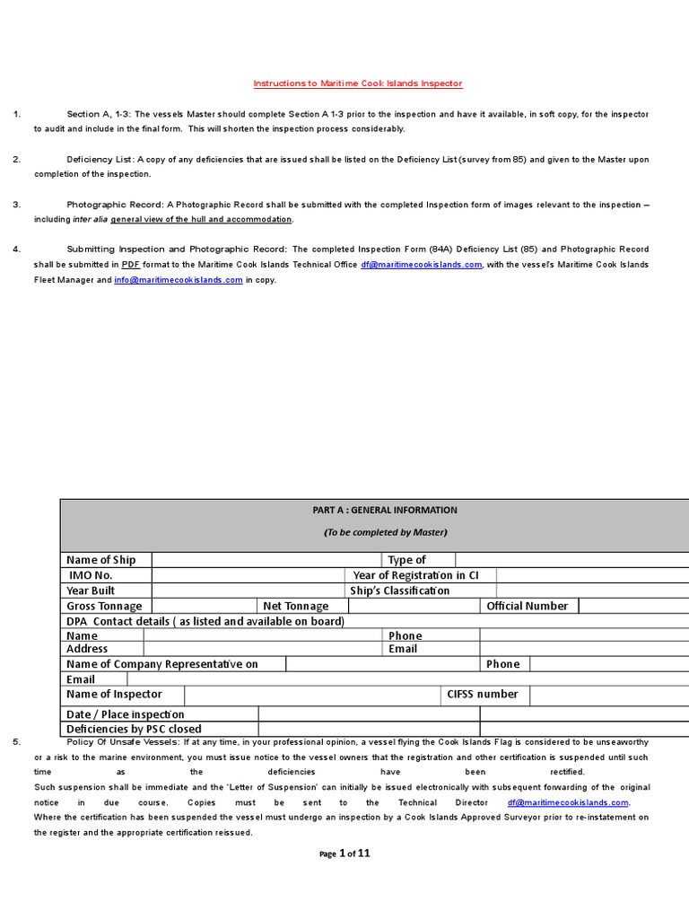 Fsi Checklist | PDF | Ships | Shipping