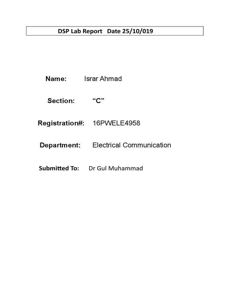 DSP Lab Reports Date 25 | PDF