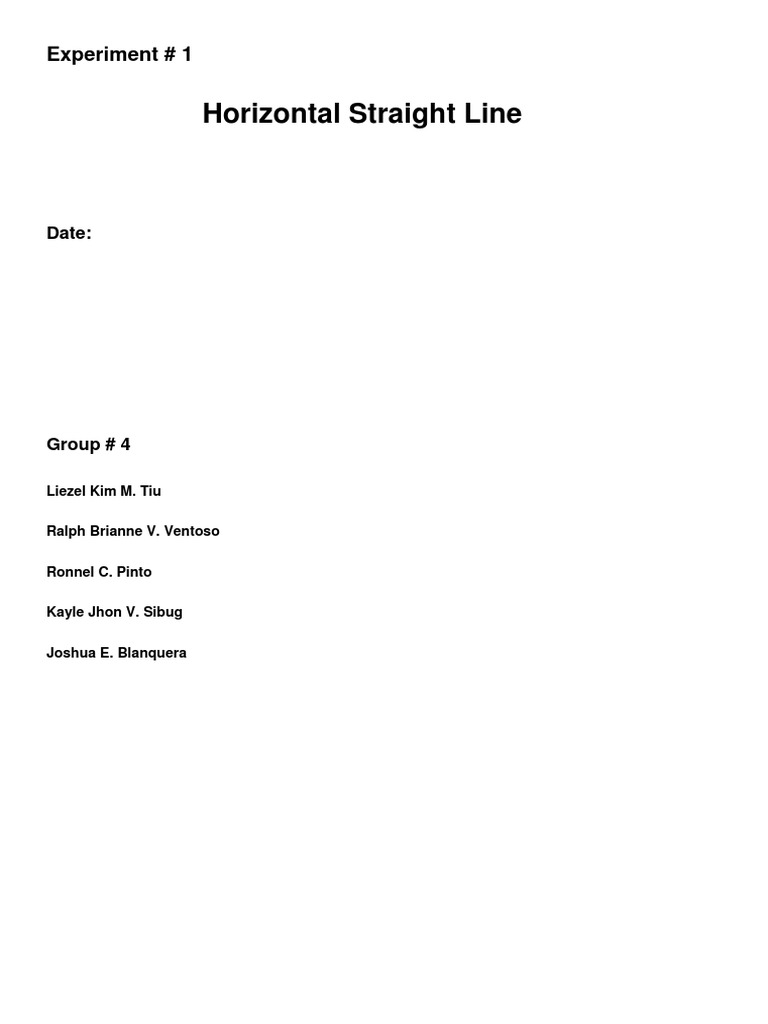 Horizontal Straight Line: Experiment # 1 | PDF | Time | Cognition