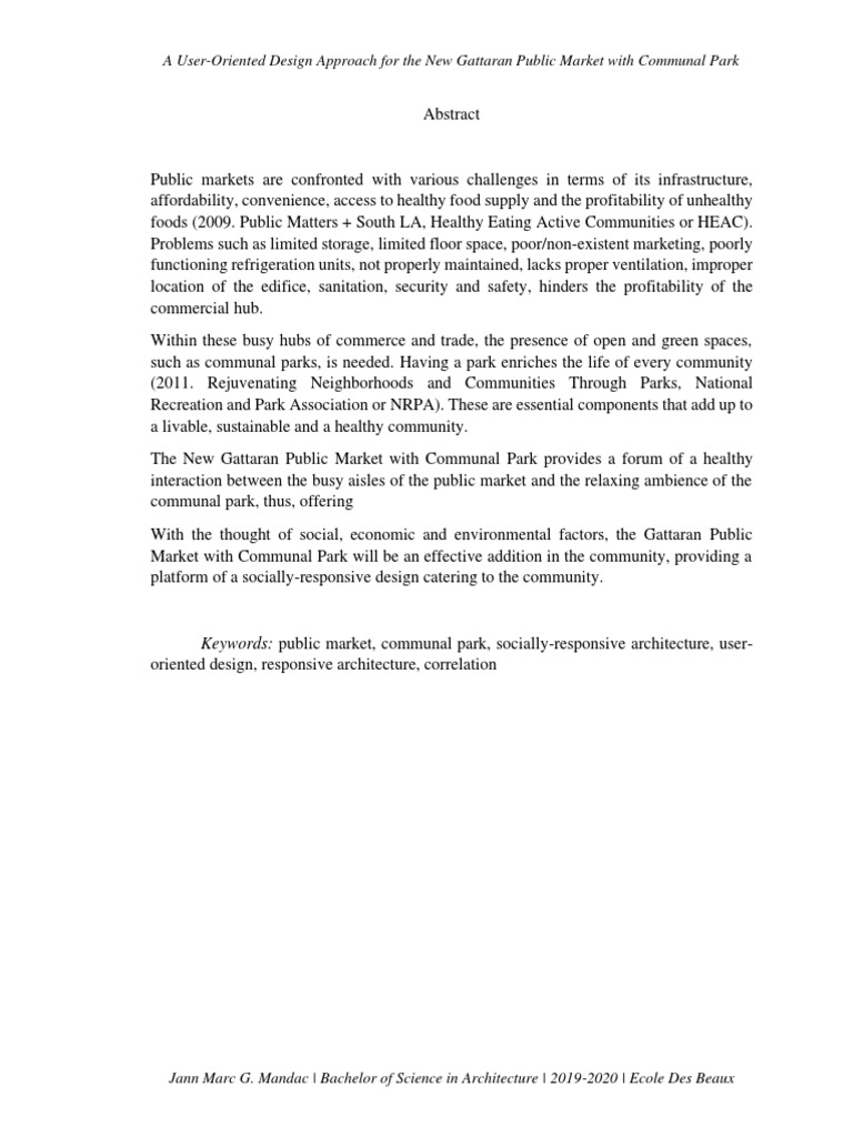 Sample Architecture Thesis Abstract | PDF