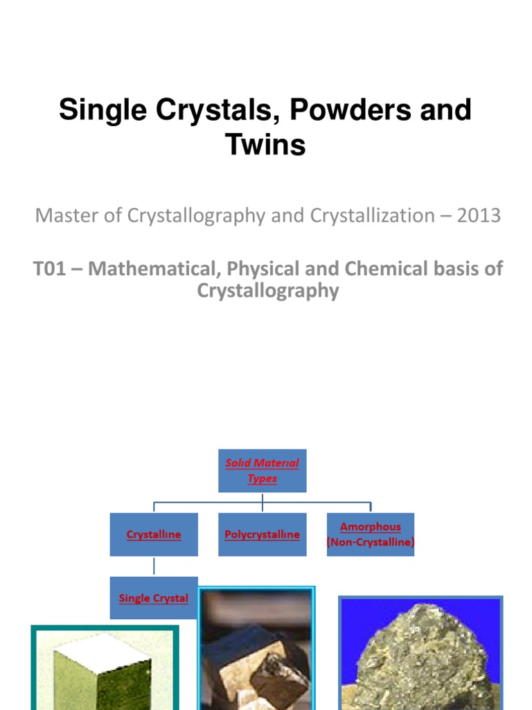 Single Crystals, Powders and Twins | PDF | Crystal | Crystallite