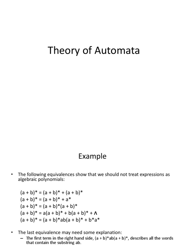 Lec 04-Regular Expression | PDF | Regular Expression | Discrete Mathematics
