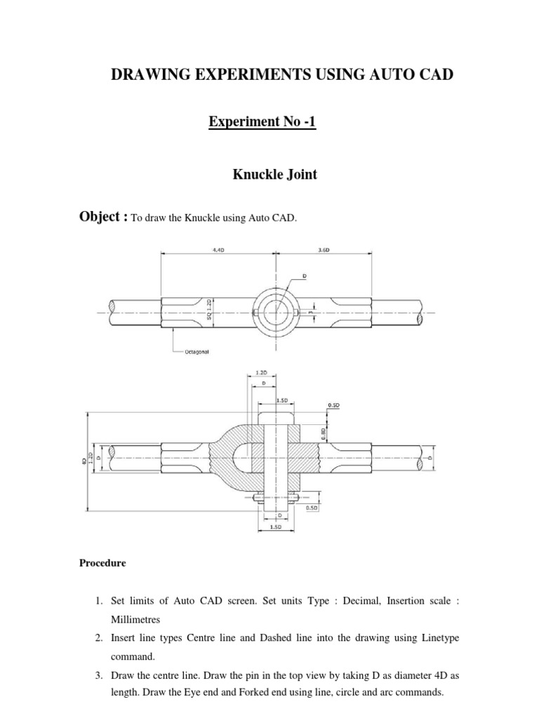 Drawing Experiments Using Auto Cad: Experiment No - 1 | PDF | Numerical ...
