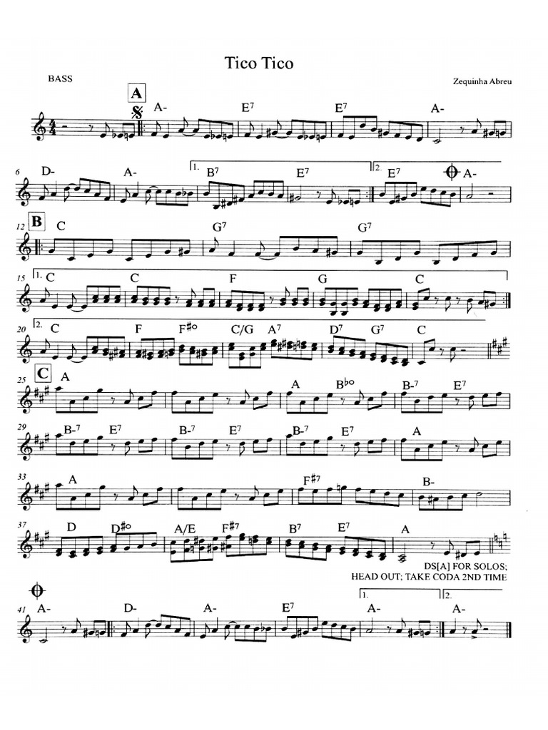 Tico Tico Leadsheet PDF | PDF