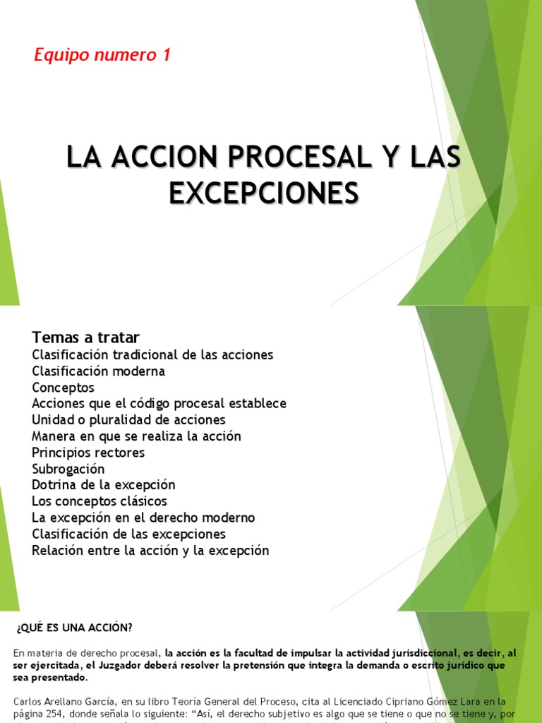 La Accion Procesal y Las Excepciones | PDF | Ley procesal | Virtud