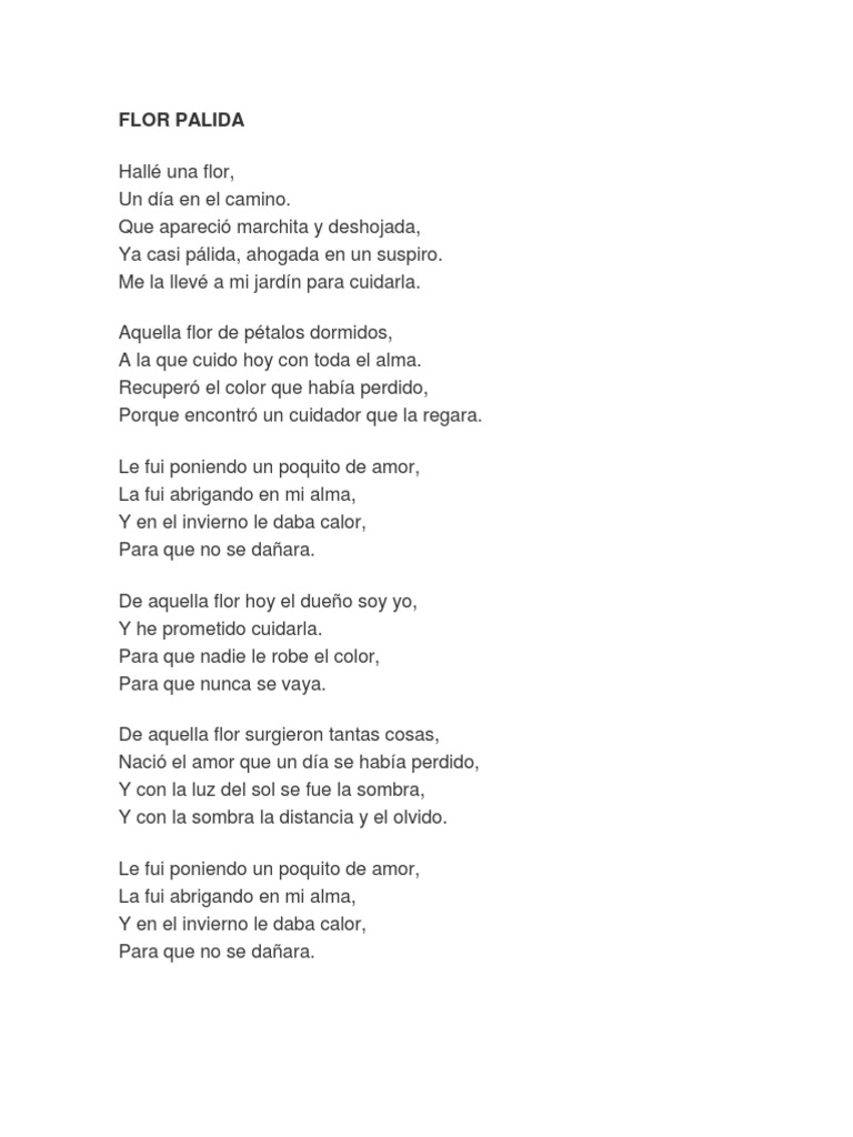 Flor Pálida - Letra | PDF
