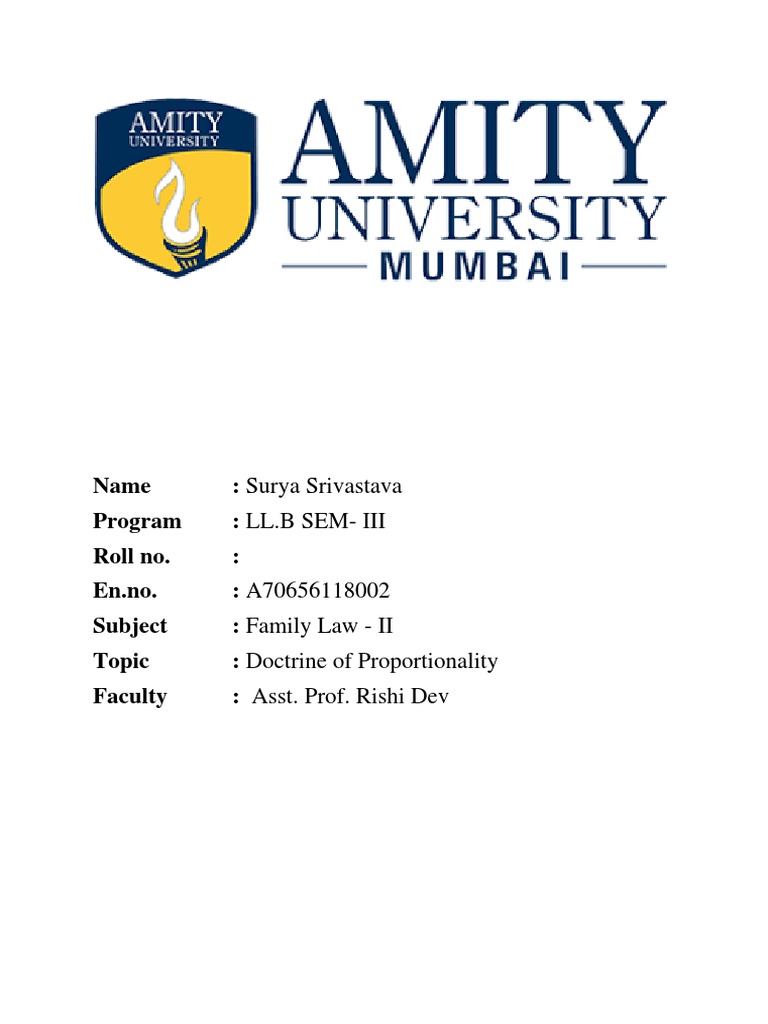 Doctrine of Proportionality - Surya Srivastava | PDF | Constitutional ...