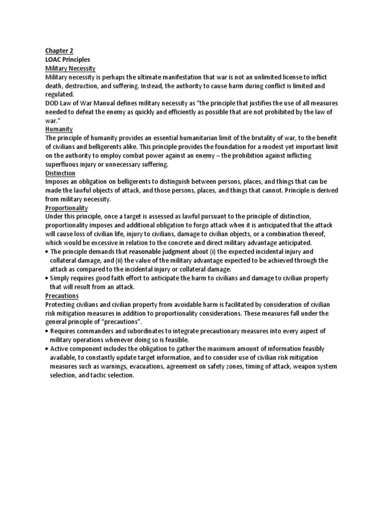 Law of Armed Conflict Outline | PDF | Civilian | International ...