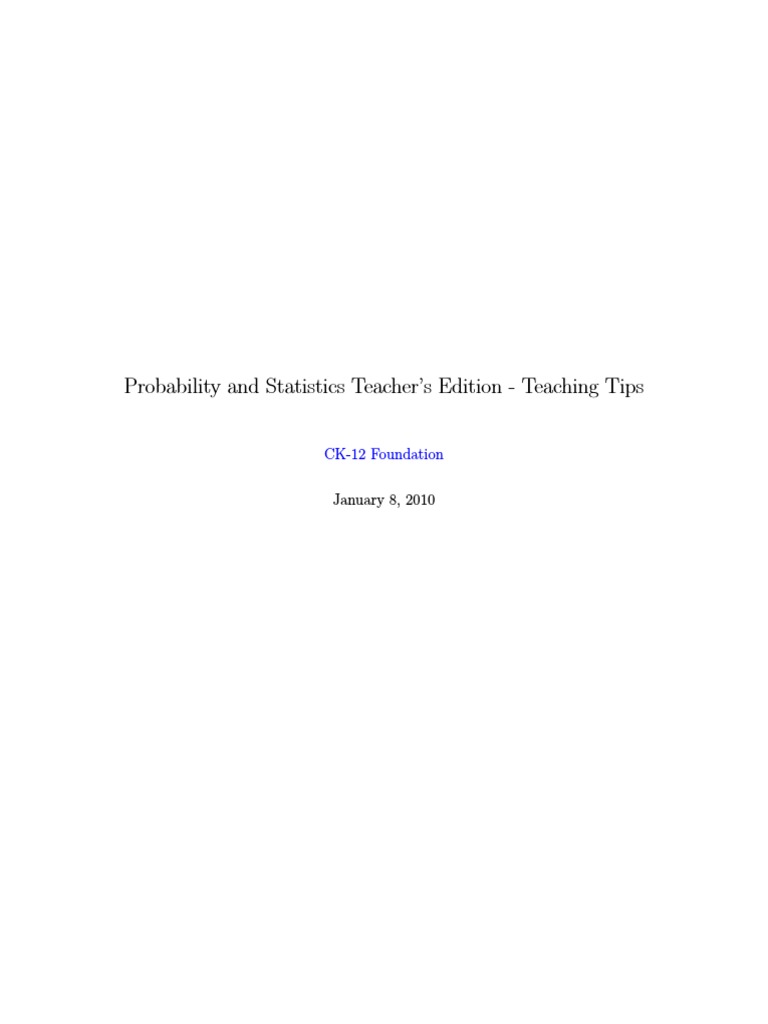 High School Probability and Statistics Teacher's Guide | PDF | Gambling ...