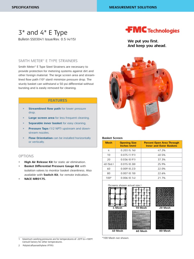 E Type Strainers | PDF | Pipe (Fluid Conveyance) | Mechanical Engineering