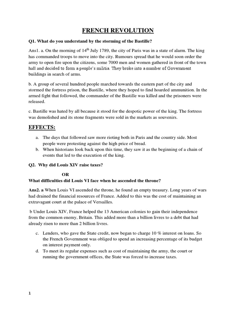 1 - The French Revolution | PDF | Maximilien Robespierre | French ...