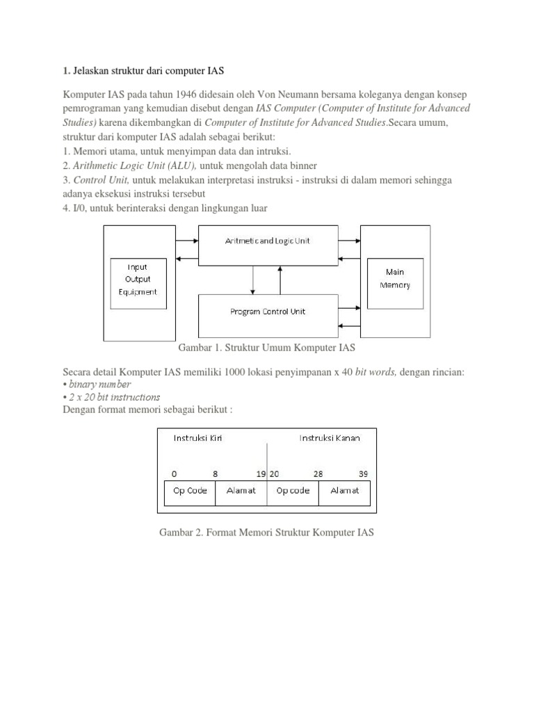 Jelaskan Struktur Dari Computer IAS | PDF | Metode & Bahan Ajar