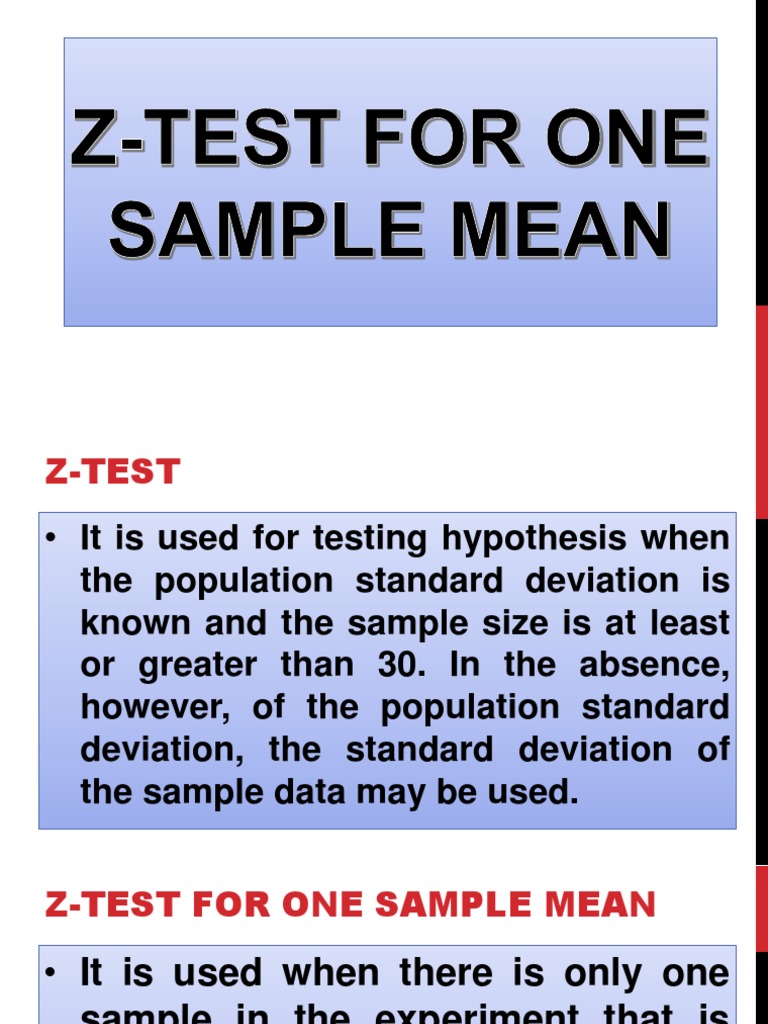 Z-TEST and T-Test | PDF | Statistical Hypothesis Testing | Student's T Test