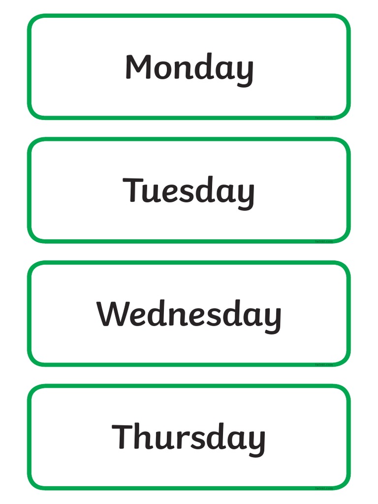 Days of The Week PDF | PDF