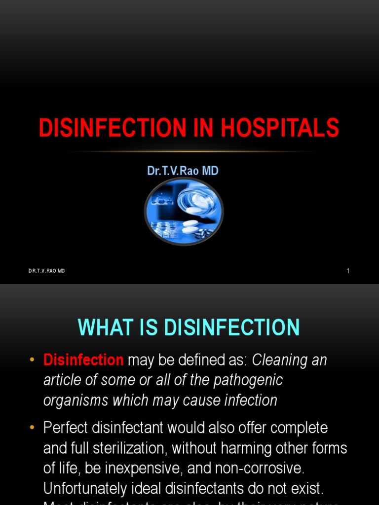 Disinfection in Hospitals: Dr.T.V.Rao MD | PDF | Disinfectant | Bleach