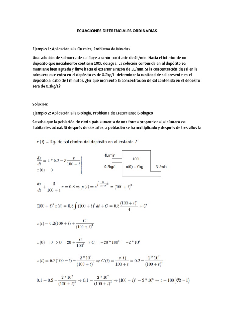Ecuaciones Diferenciales Ordinarias | PDF