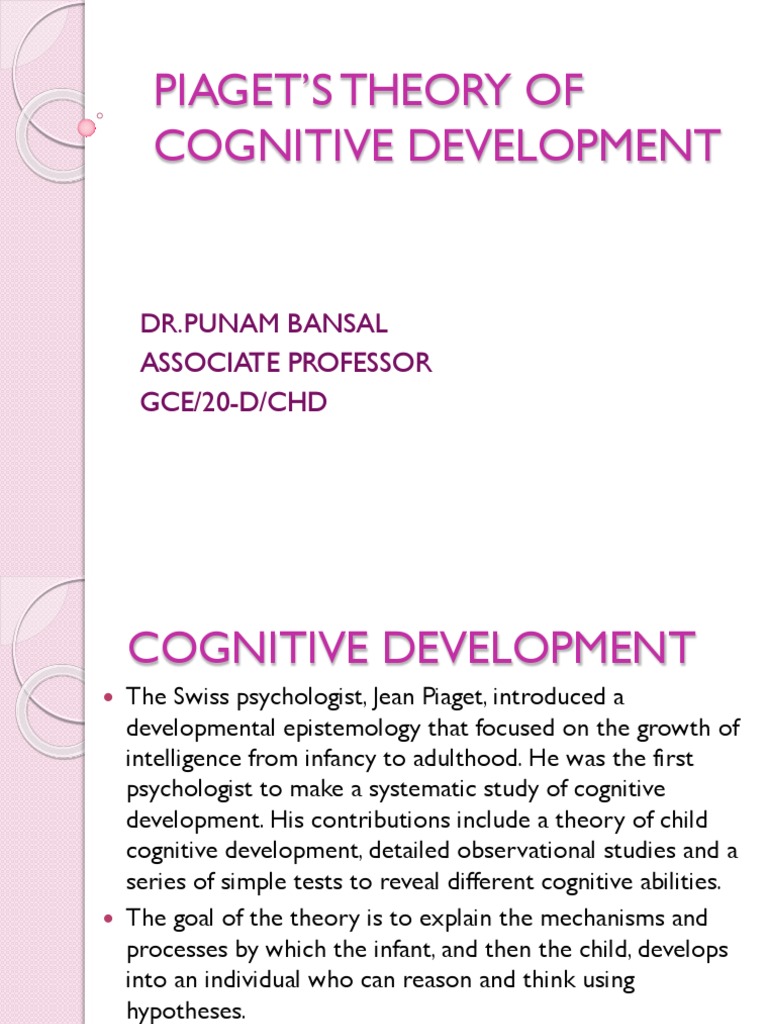 Piaget Theory | PDF | Schema (Psychology) | Cognitive Development