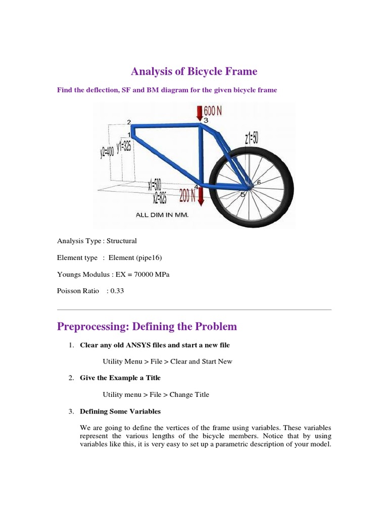 Bicycle Frame Structural Analysis | PDF | Command Line Interface ...