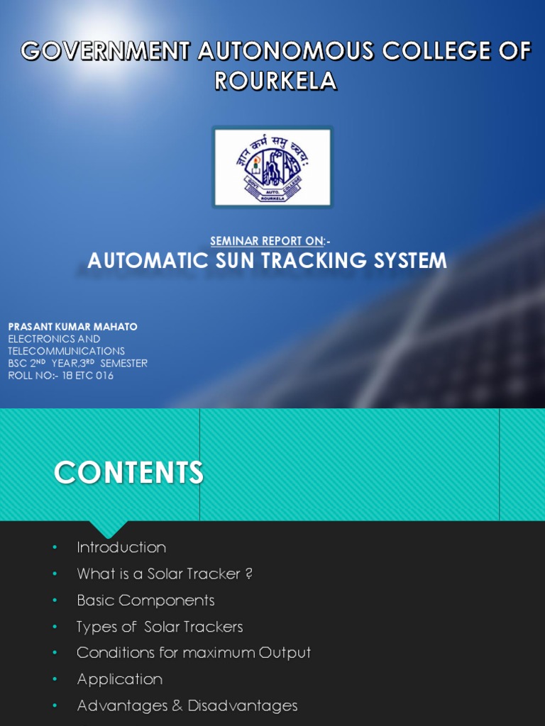 Automatic Solar Tracker Presentation | PDF | Solar Panel | Photovoltaics