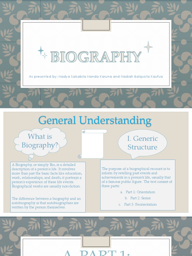 Structure of Biography Text Explained | PDF | Subject (Grammar) | Biography