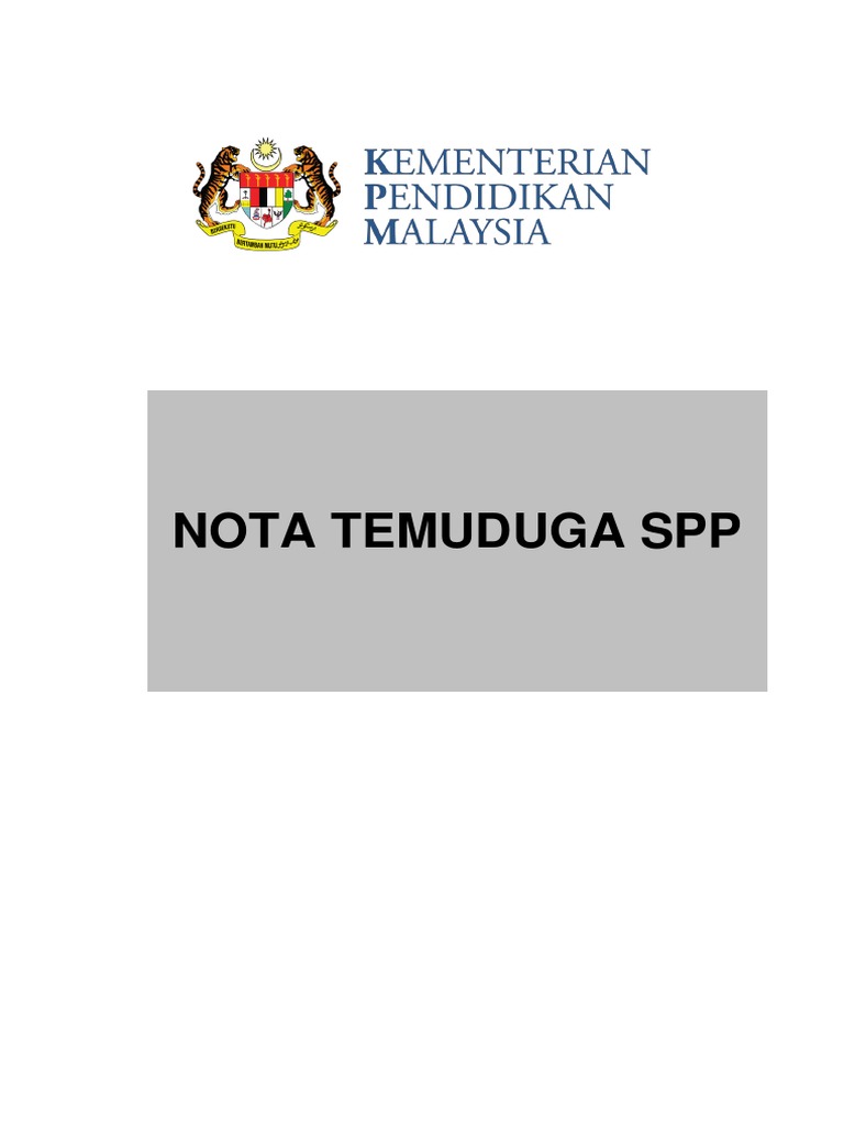 Nota Temuduga SPP | PDF