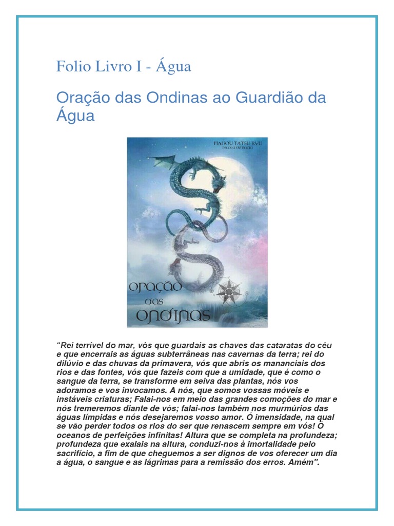 1 Oração As Ondinas Elemento | PDF | Relâmpago | Chuva