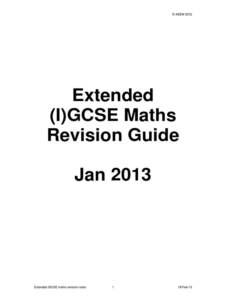 Extended IGCSE Maths Revision Notes | Download Free PDF | Fraction ...