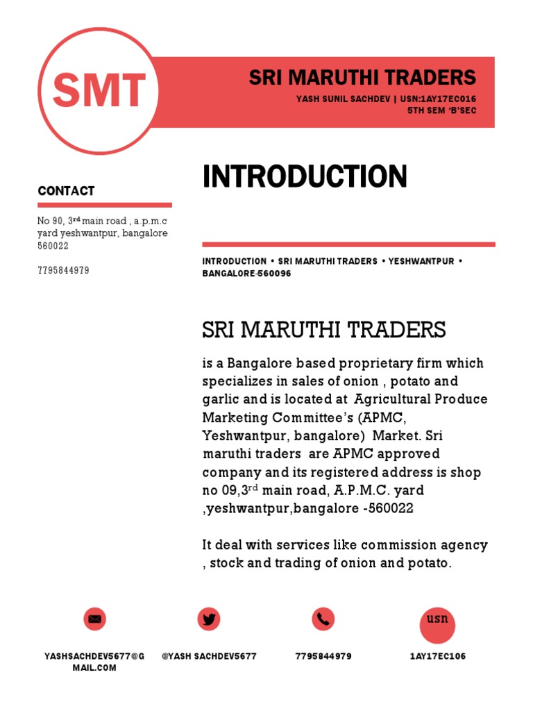 Sri Maruthi Traders | PDF | Economies | Business