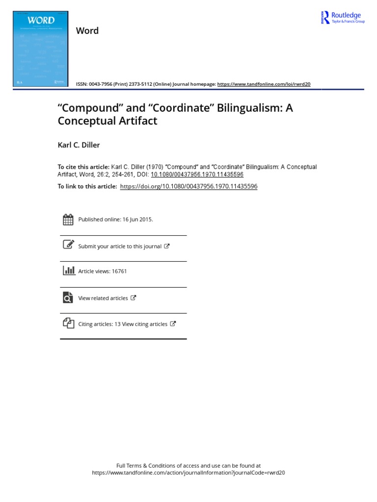 Compound and Coordinate Bilingualism | PDF | Multilingualism | Semantics