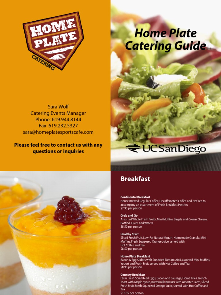 Home Plate Catering Guide | PDF | Salad | Soft Drink