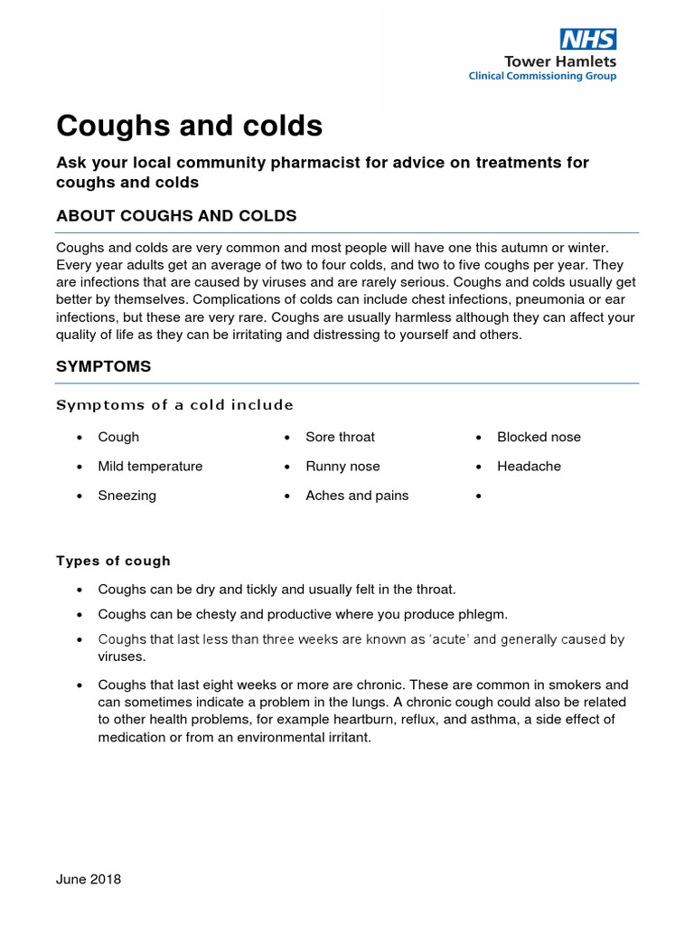 Coughs and Colds | PDF | Common Cold | Cough