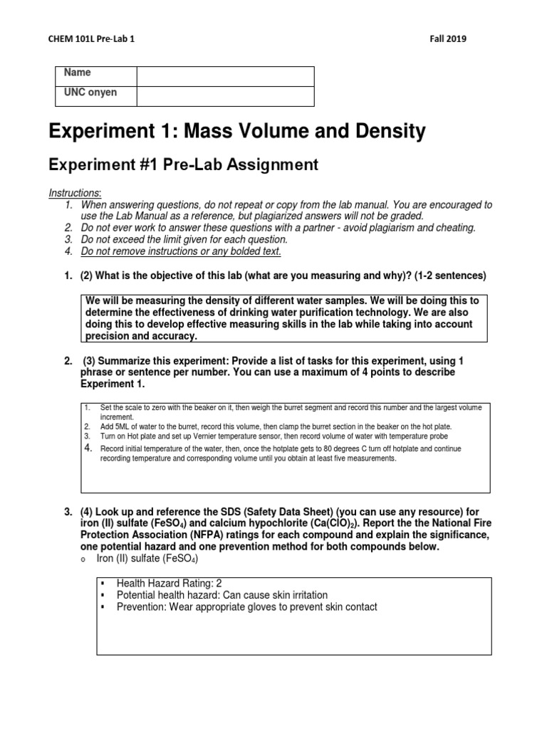 Experiment 1 | PDF | Significant Figures | Density