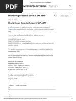 SAP ABAP TUTORIALS - Selection Screen - Radiobutton, Checkbox Using ...