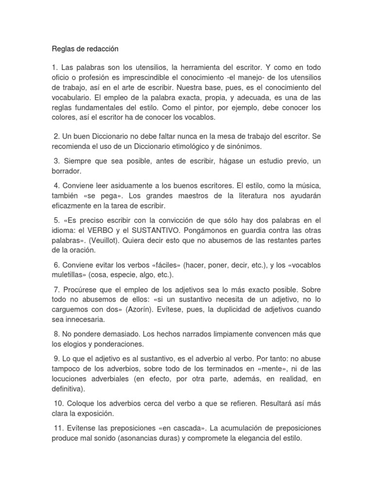 Reglas de Redacción | PDF | Comillas | Verbo