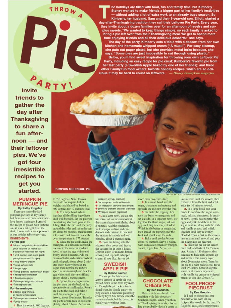 Throw A Pie Party | PDF | Meringue | Desserts