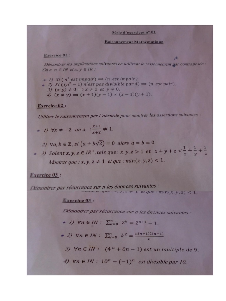 TD Math Serie 1 | PDF