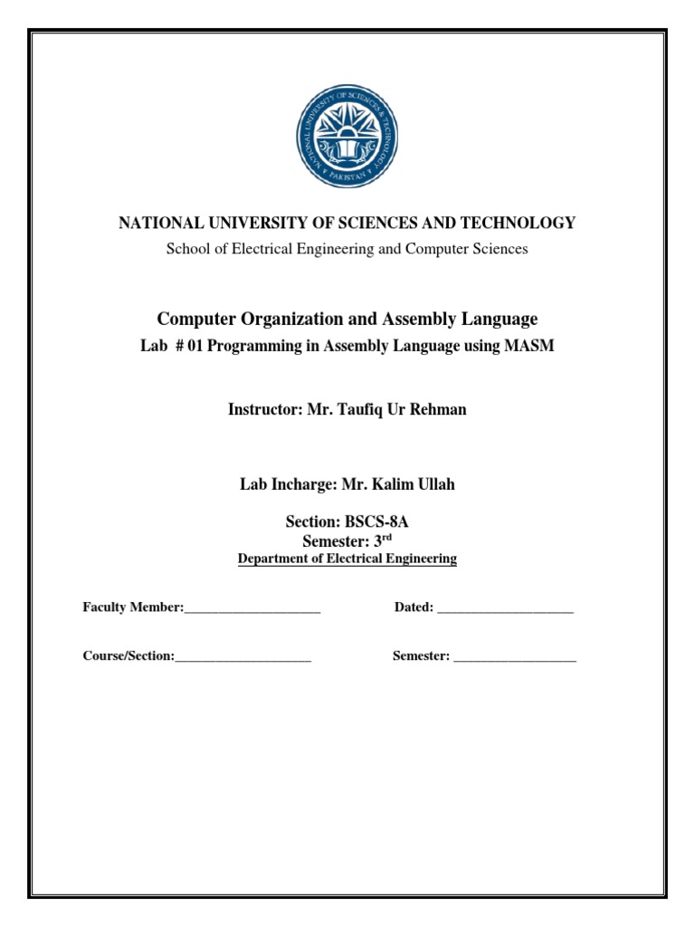 Computer Organization and Assembly Language: National University of ...