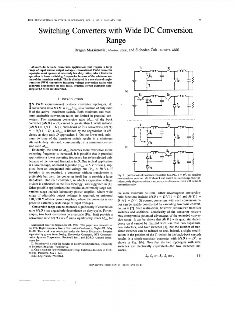 Switching Converters With Wide DC Conversion Range: Dragan Maksimovic ...